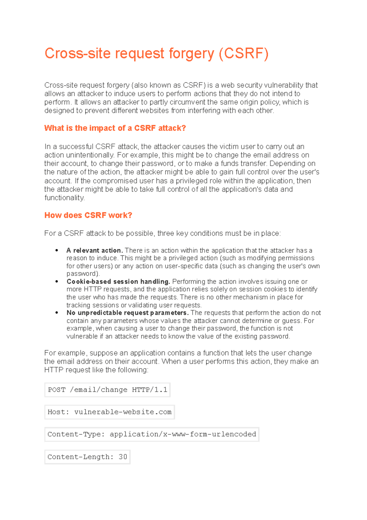 How to construct a CSRF attack - What is the impact of a CSRF attack ...