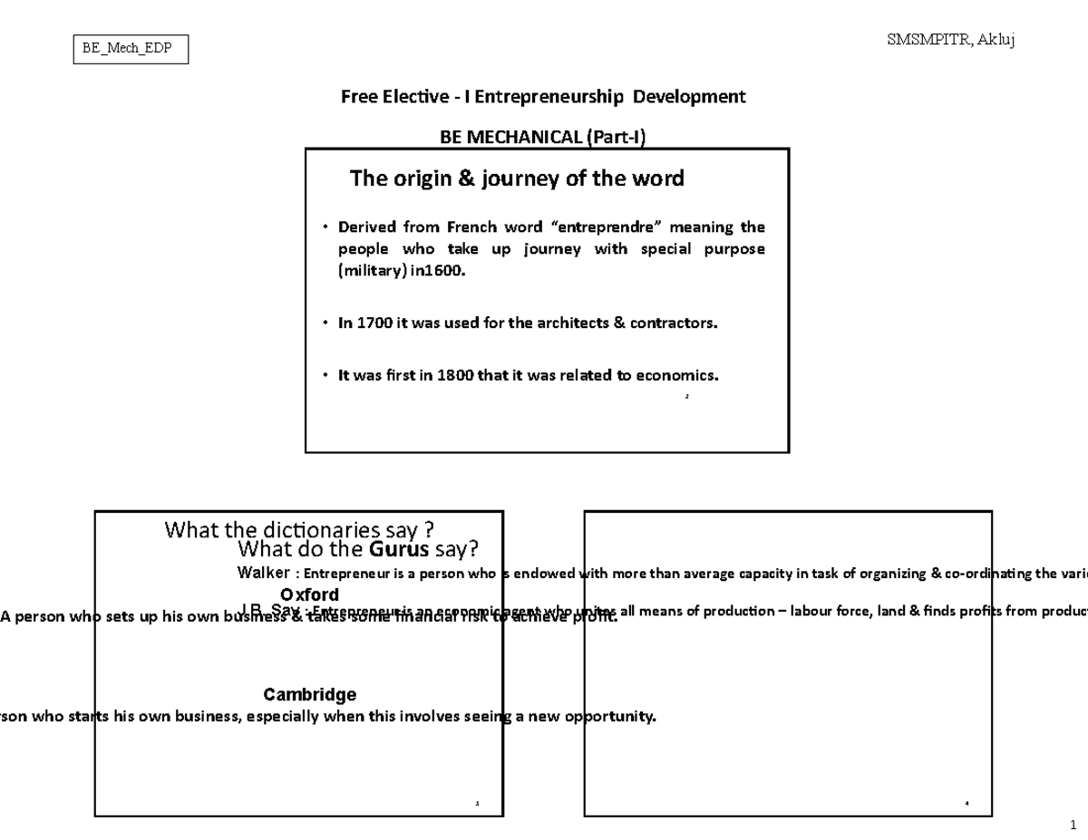 Entrepreneurship Development and there basic terms , Qualities of ...