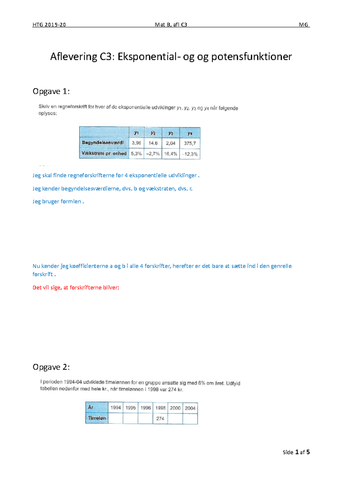 Mat C3 Expo og potens rettevejledning - Aflevering C3: Eksponential- og ...