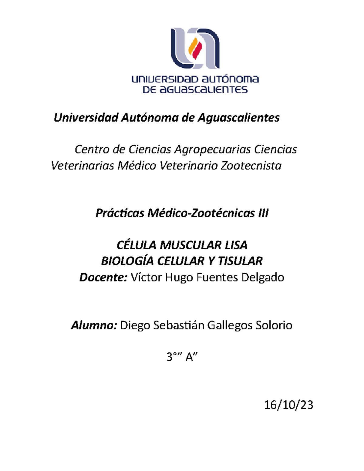 Célula Muscular lisa - Universidad Autónoma de Aguascalientes Centro de ...