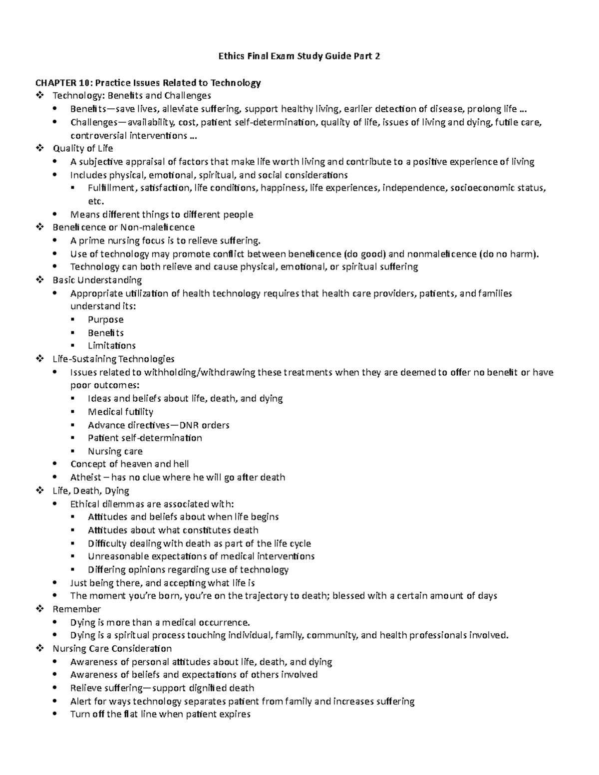 Ethics Study Guide-2. docx - Ethics Final Exam Study Guide Part 2 ...
