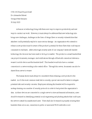 CYB 210 Module Six Project One - CYB 210 Module 6 Project One Dr. Erick ...