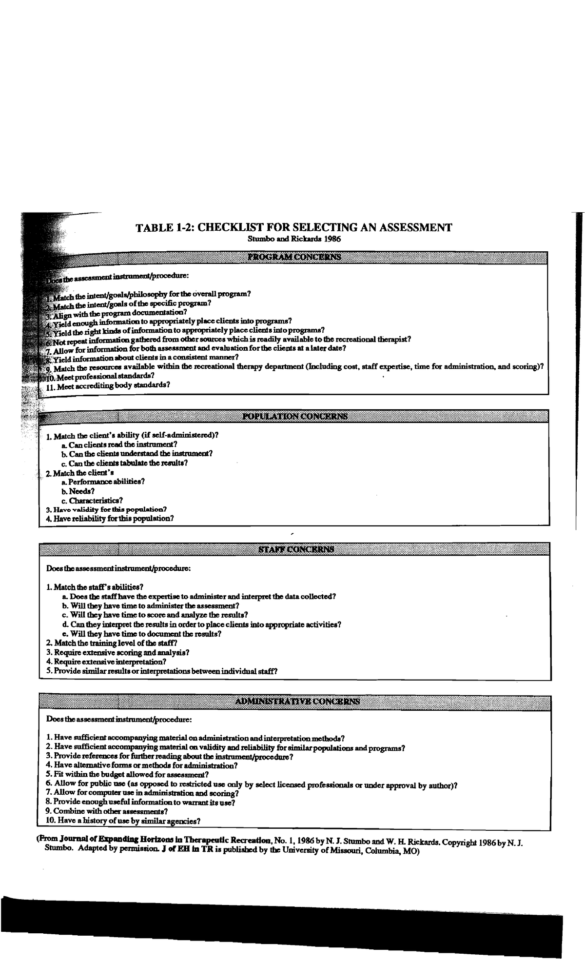 Assessments Lecture Notes 2 TABLE 1 2 CHECKLIST FOR SELECTING AN assessments-lecture-notes-2-table-1-2-checklist-for-selecting-an