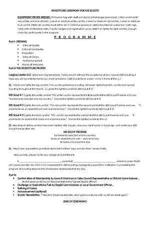 614280278 Investiture Ceremony Script - BSP/GSP INVESTITURE CEREMONY ...