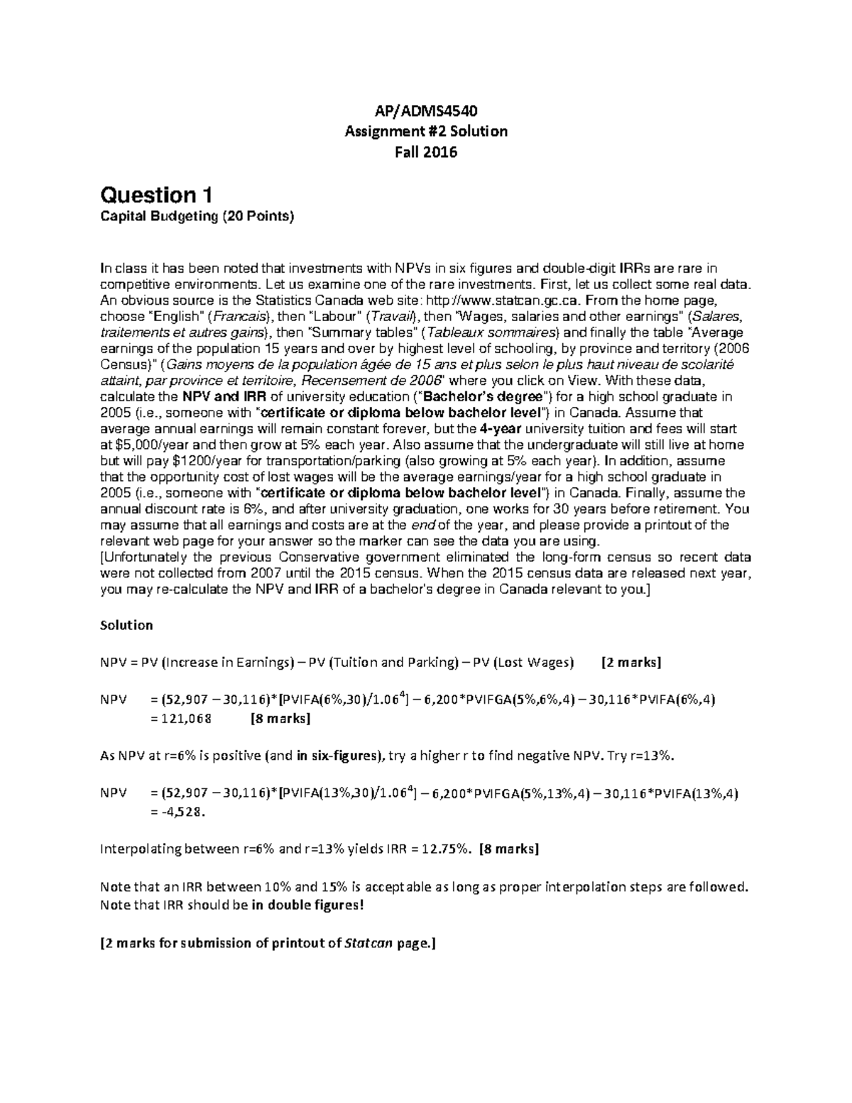 Pdf - assignment - AP/ADMS Assignment #2 Solution Fall 2016 Question 1 ...