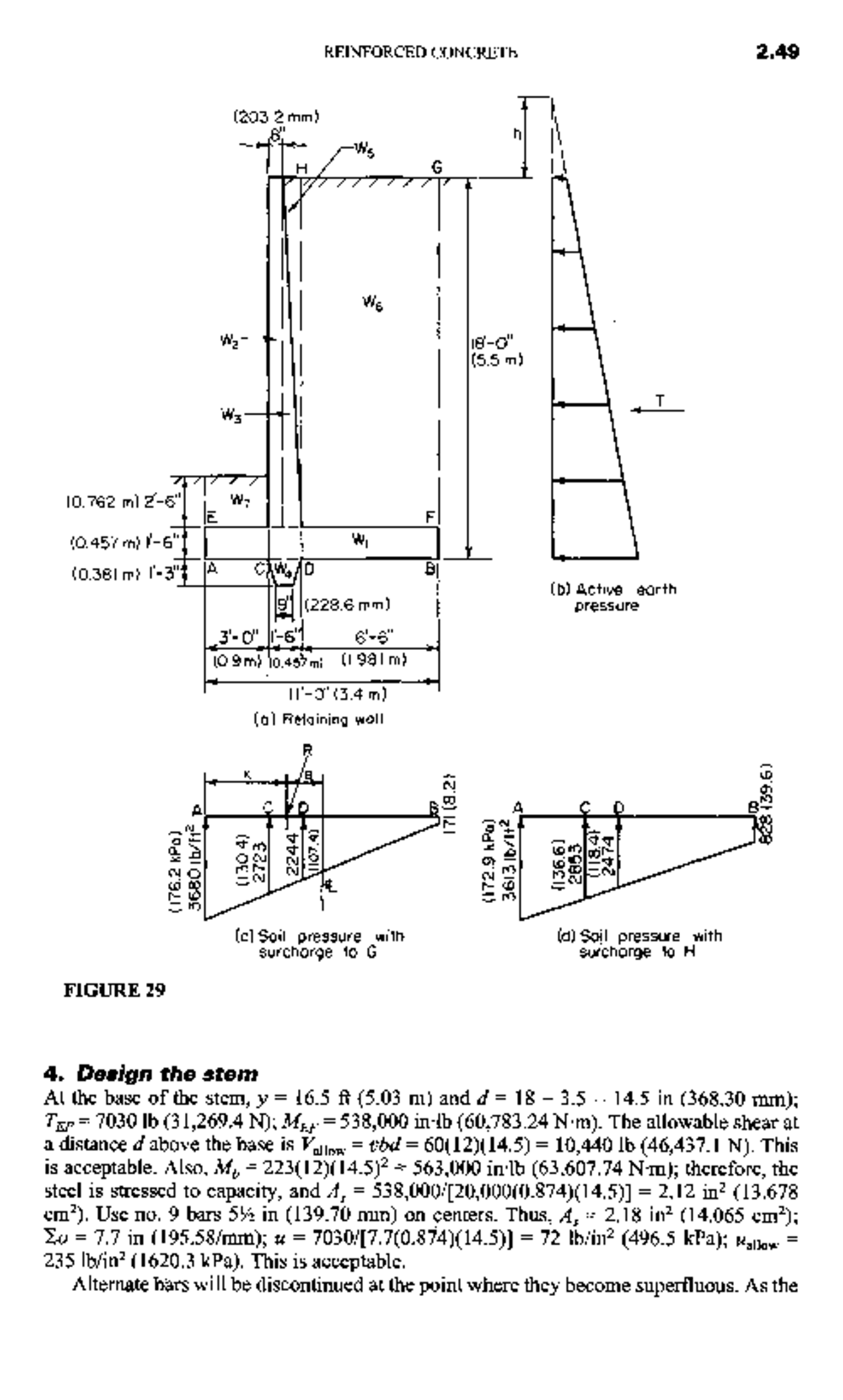 Handbook of civil engineering calculations 42 - 4. Design the stem At ...