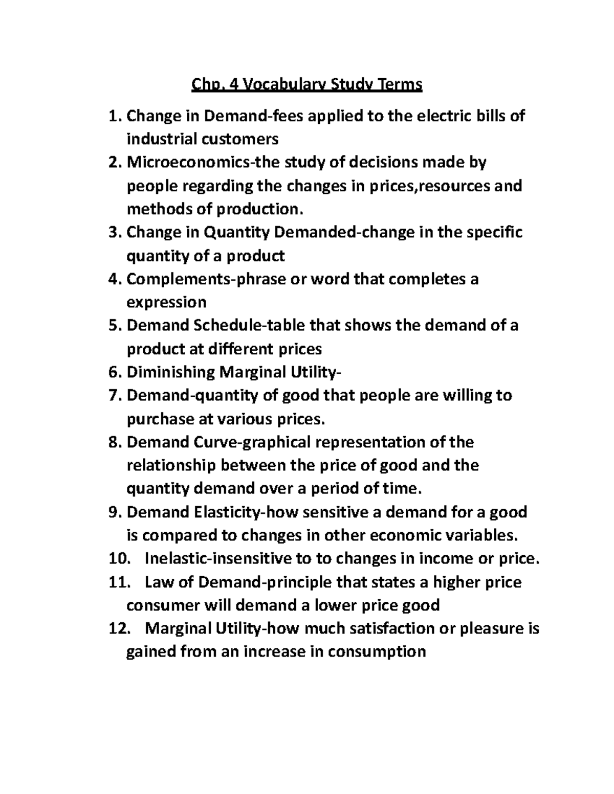 Chp. 4 Vocab Study Terms - Chp. 4 Vocabulary Study Terms Change in ...