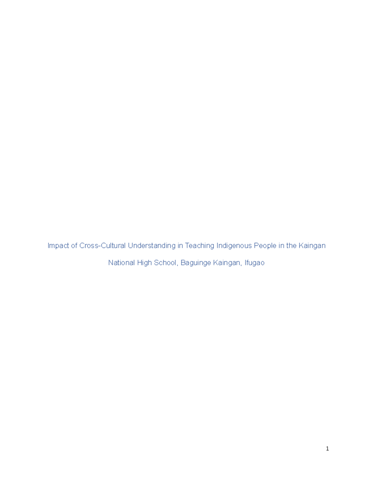 Hennevivia Second-Title-Proposal - Impact of Cross-Cultural ...