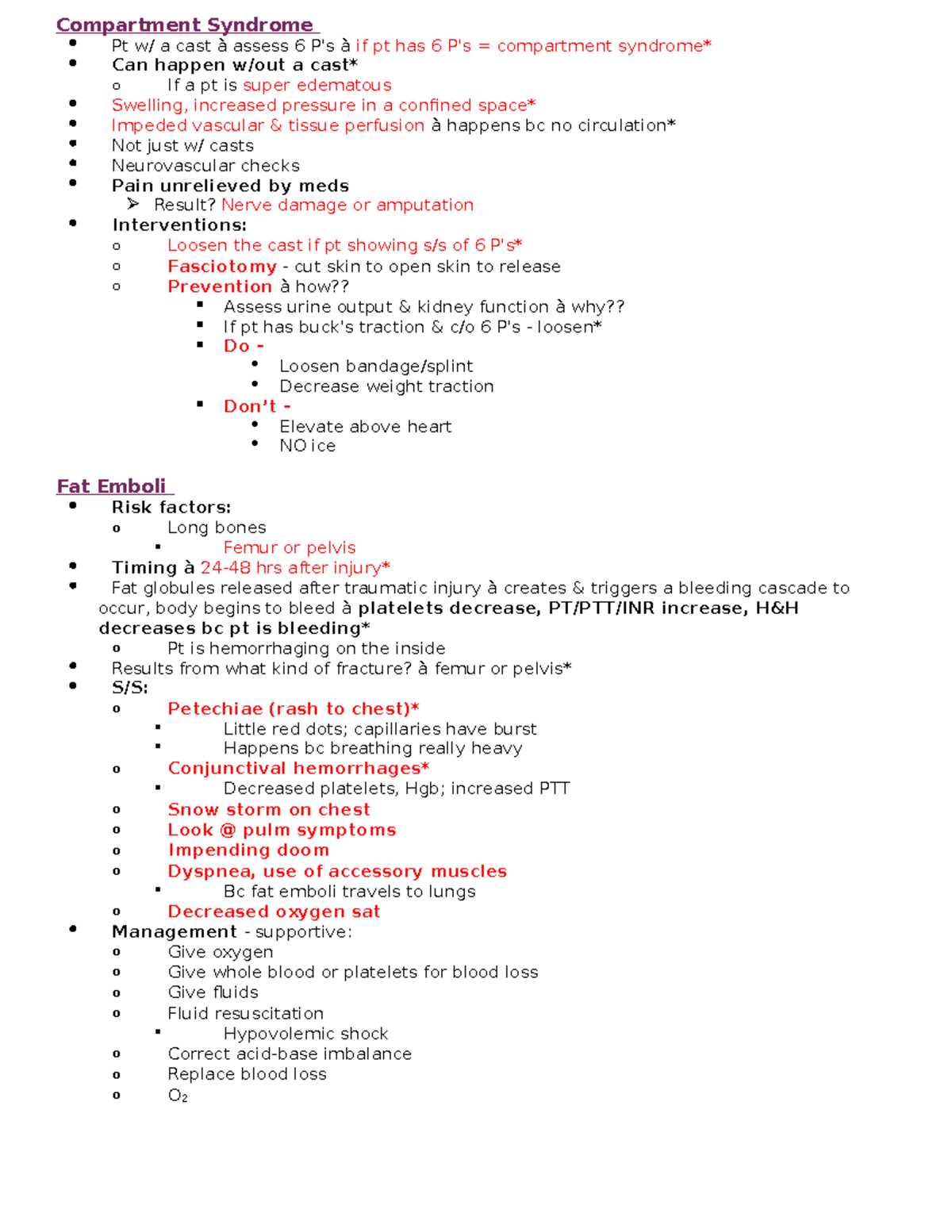Compartment Syndrome - Medical Surgical concepts - Compartment Syndrome ...