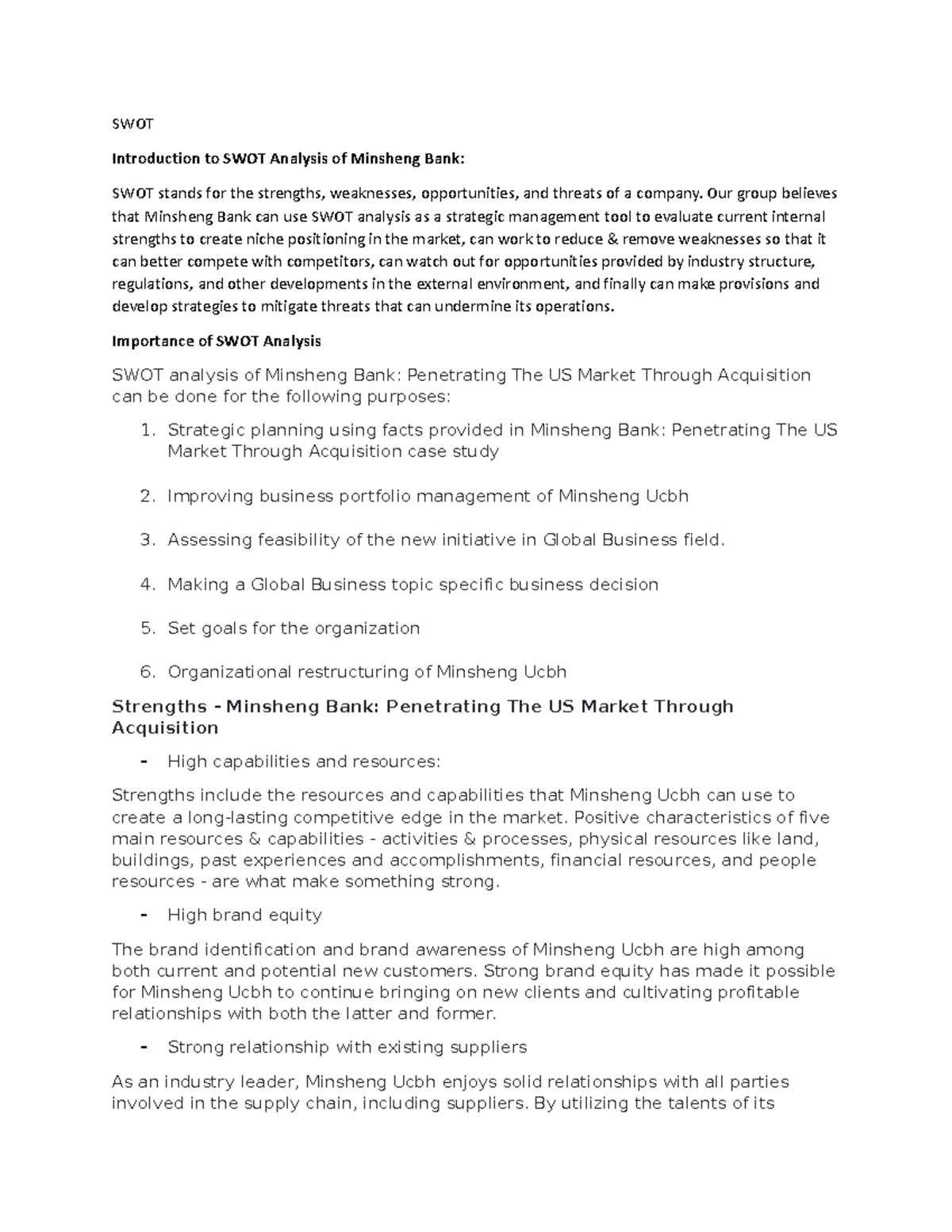 SWOT - Investment banking - SWOT Introduction to SWOT Analysis of ...