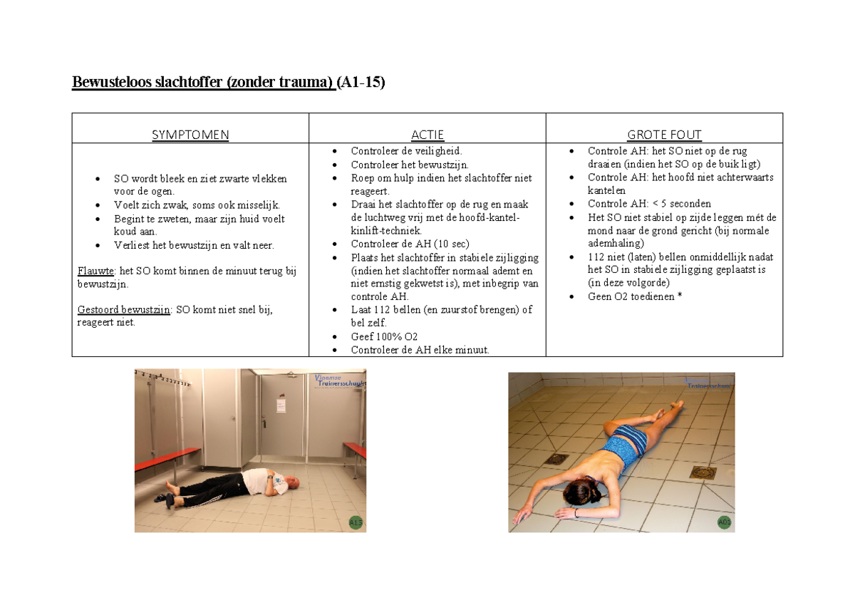 EHBO Hoger Redder - handig voor EHBO - Bewusteloos slachtoffer (zonder ...