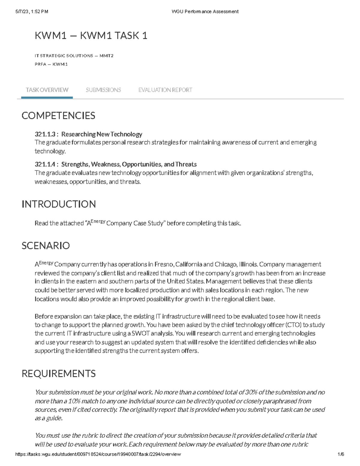 KWM1 - KWM1 Task1 - assignment - KWM1 — KWM1 TASK 1 IT STRATEGIC ...