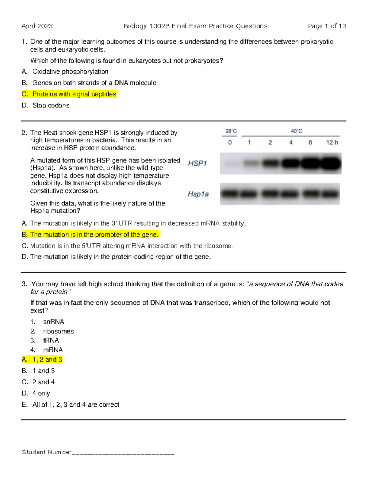 2023 Practice Final Answers - One of the major learning outcomes of ...