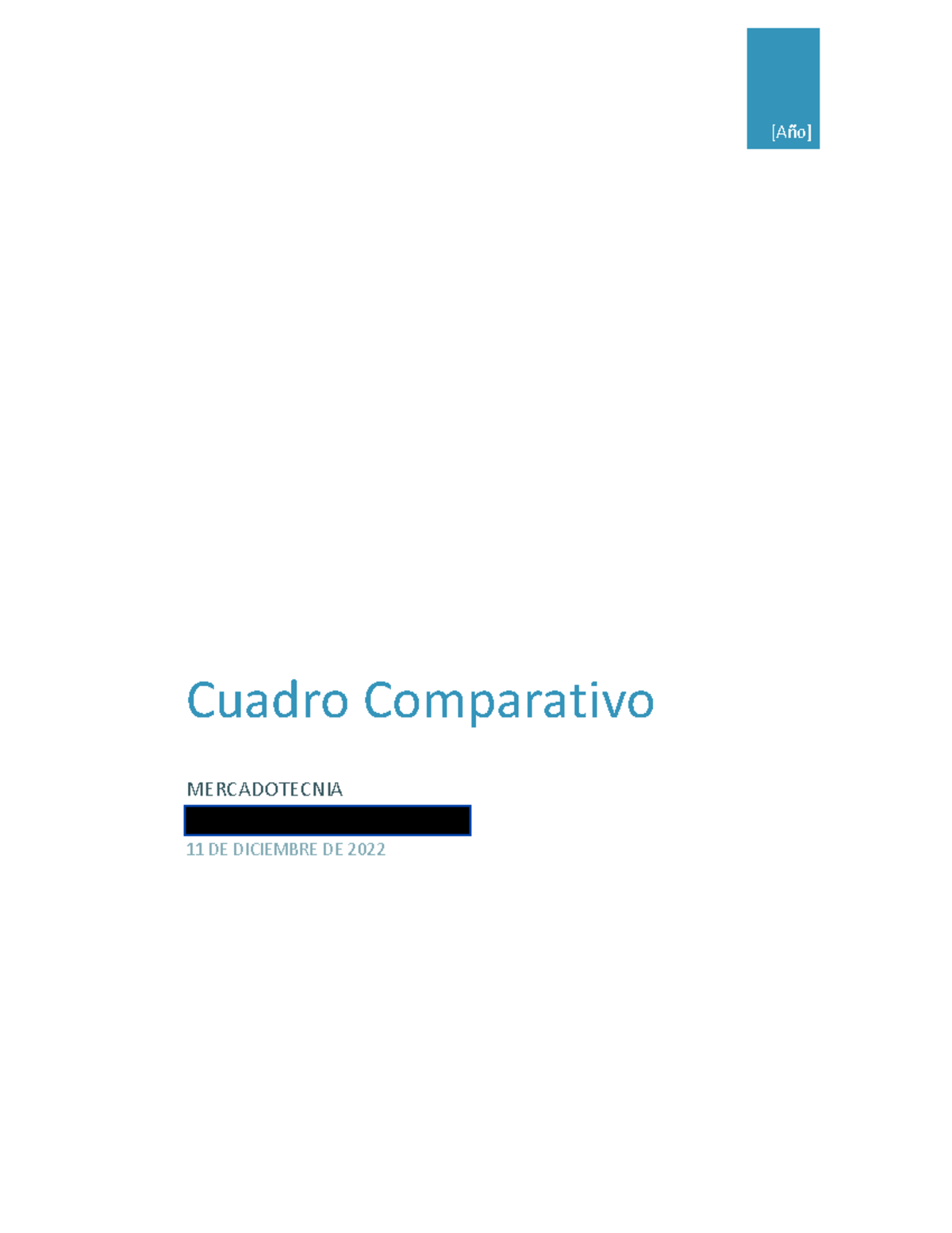 Actividad 9 Mercadotecnia - [Año] Cuadro Comparativo MERCADOTECNIA ...