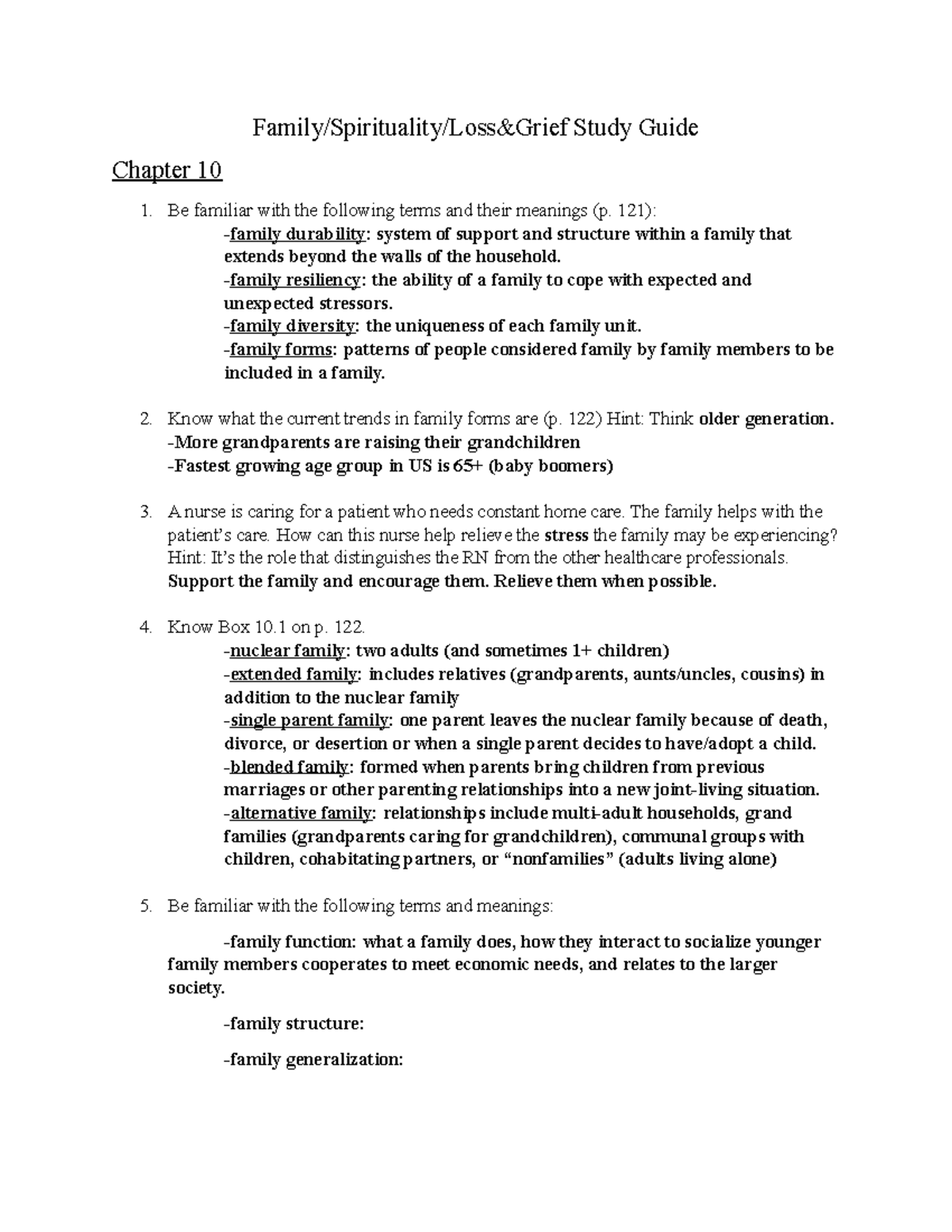 Study guide for family - NURS 3083 - ECU - Studocu