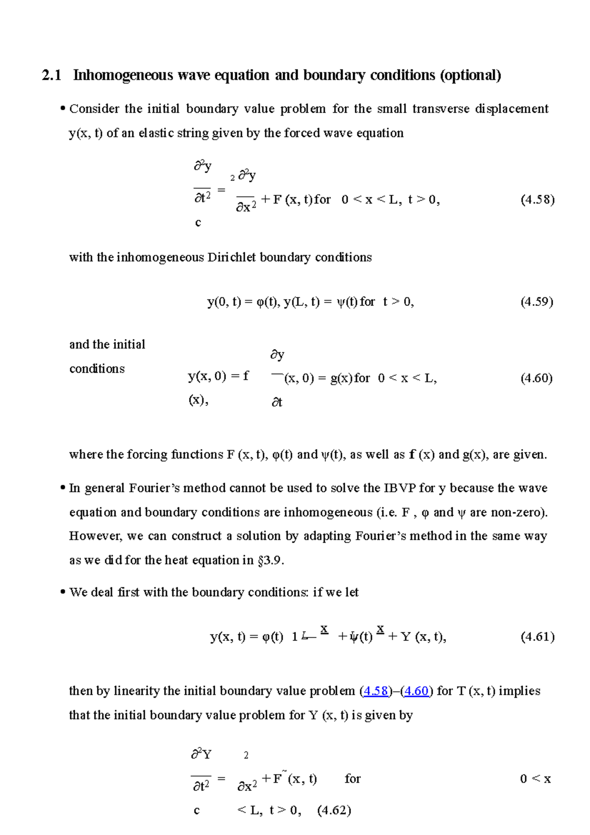 Fs Pde 23 Inhomogeneous Wave Equation And Boundary Conditions Optional 2 Inhomogeneous