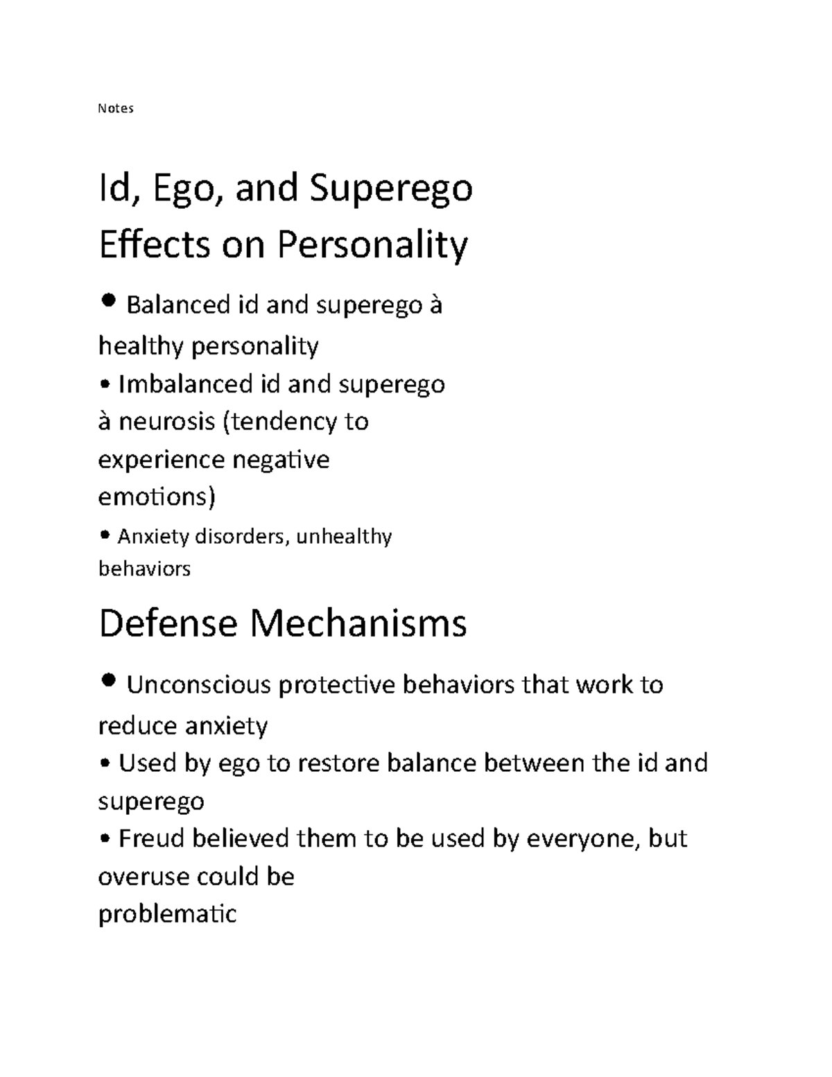 Document 80 - mind - Notes Id, Ego, and Superego Effects on Personality ...