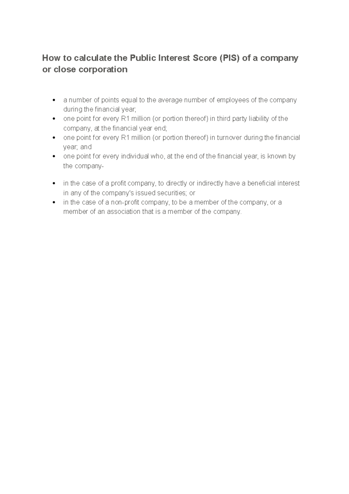 How to calculate the Public Interest Score - Studocu
