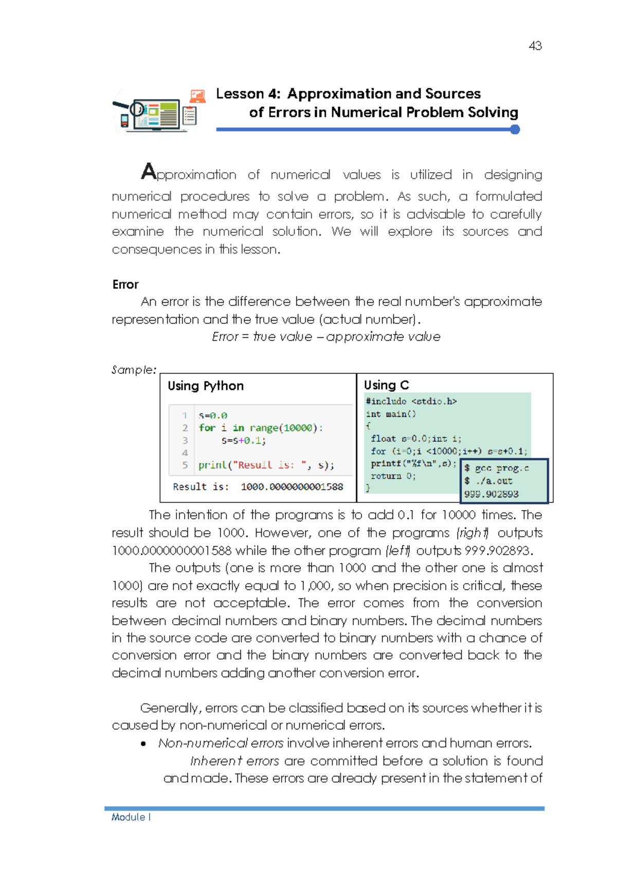 Lesson Four Basic Concepts Of Numerical Analysis Approximation Of Numerical Values Is Utilized 4949