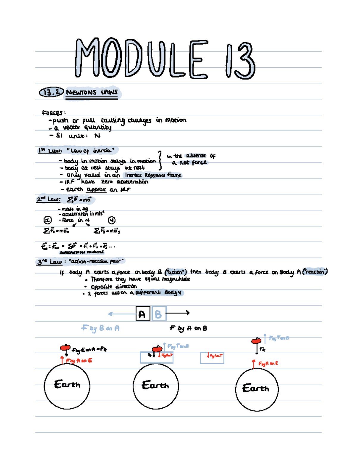 Module 13 newtons - Professor Lee - PS113 - Studocu