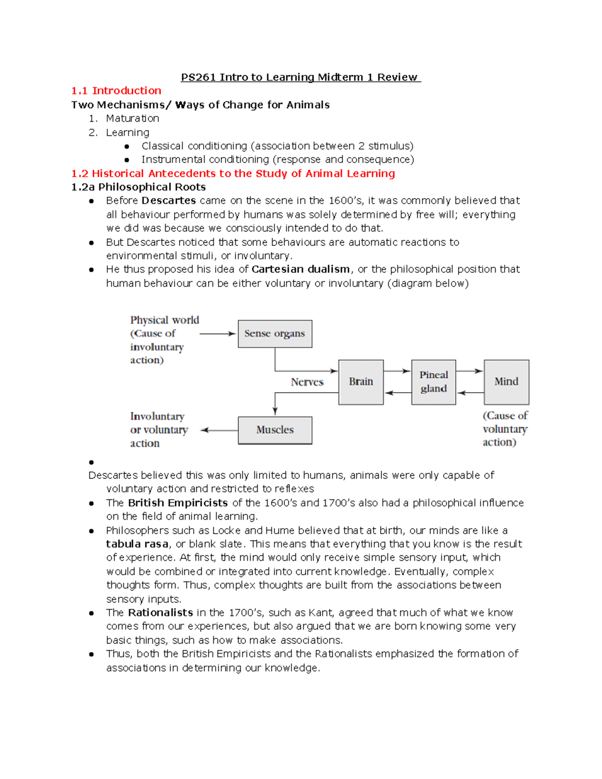 PS261 Midterm 1 Review - Lecture notes 1-12 - PS261 Intro to Learning ...