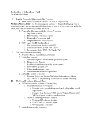 The Evolution of the Presidency - Part 1 - The Traditional Presidency ...