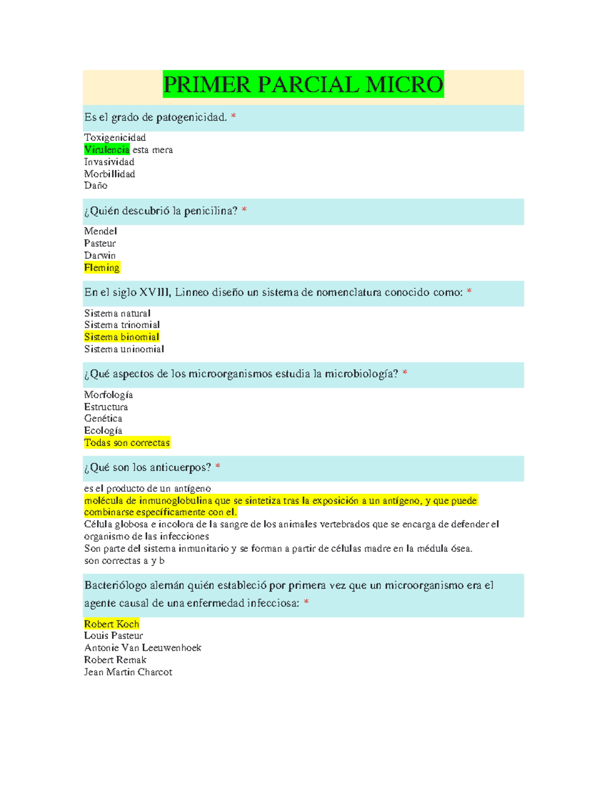 Ordinario Micro - PRIMER PARCIAL MICRO Es el grado de patogenicidad. * Toxigenicidad Virulencia ...