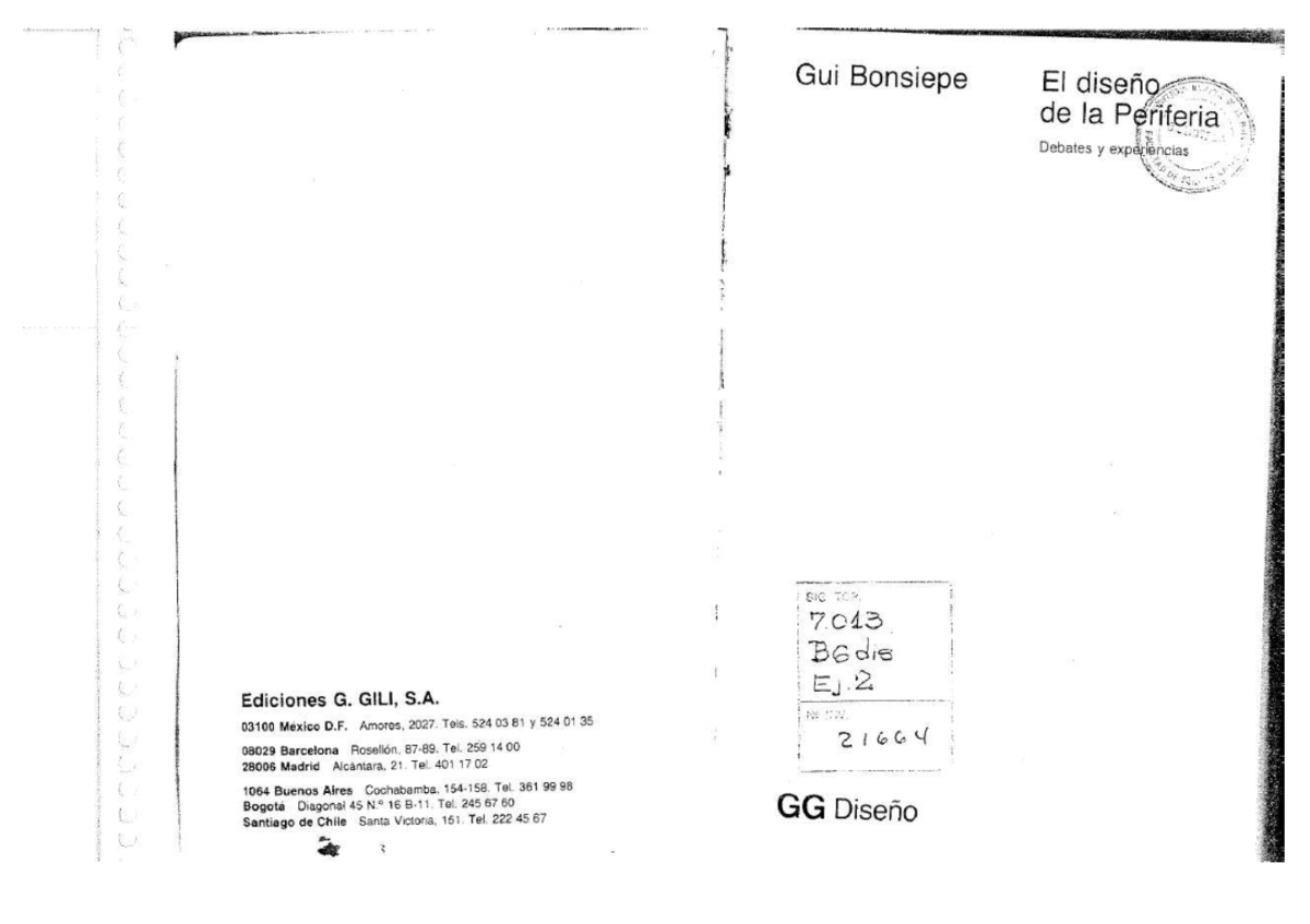 Gui Bonsiepe - El diseño de la periferia - Historia del Arte - Studocu