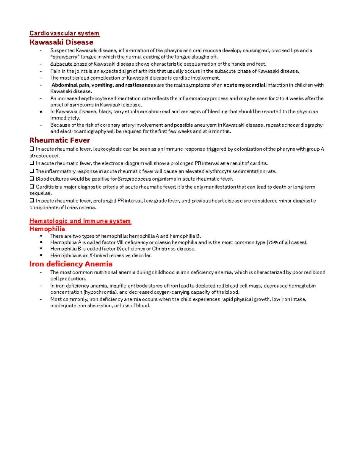 Kawasaki Quick notes - Cardiovascular system Kawasaki Disease ...