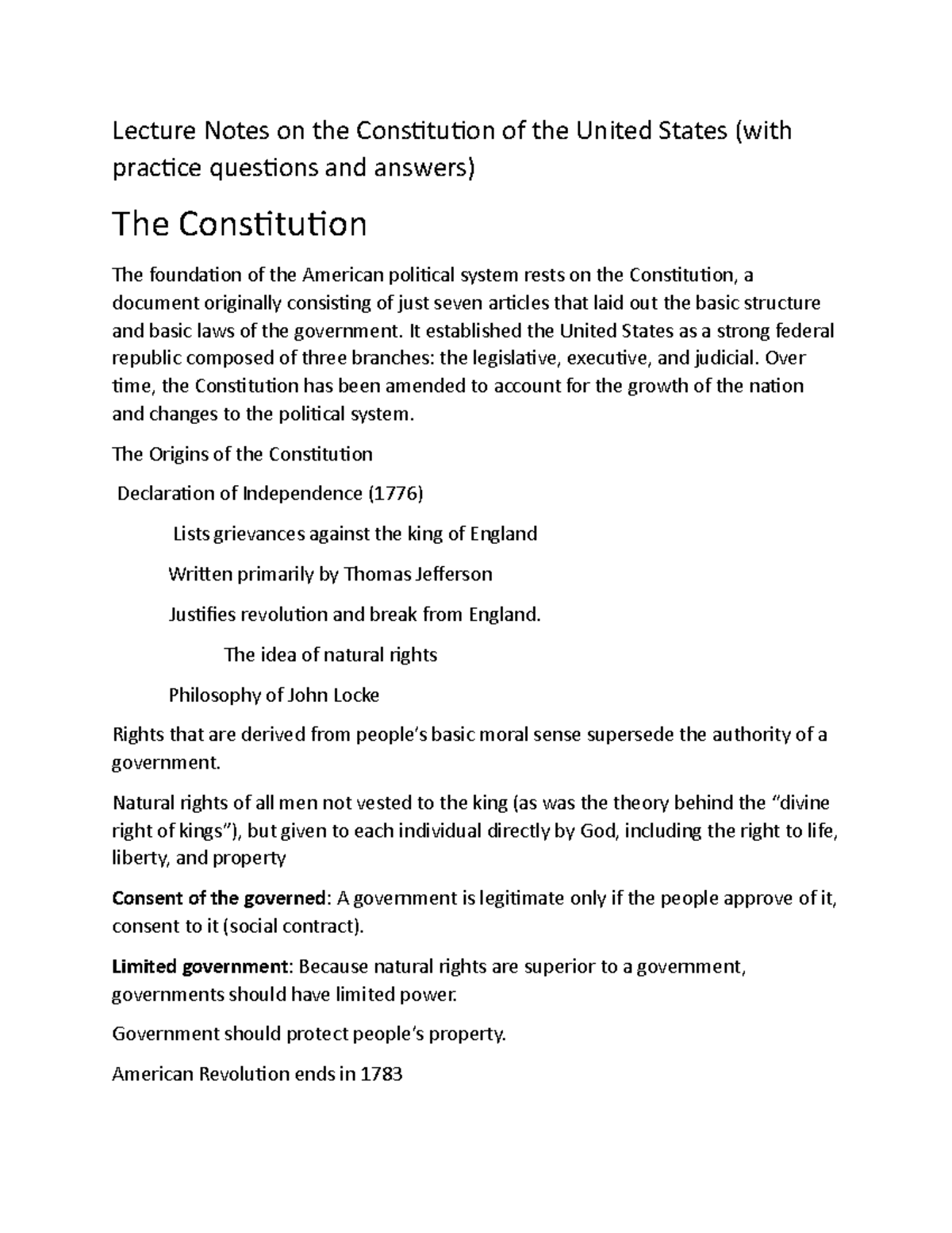 Document 38 - Lecture Notes on the Constitution of the United States ...