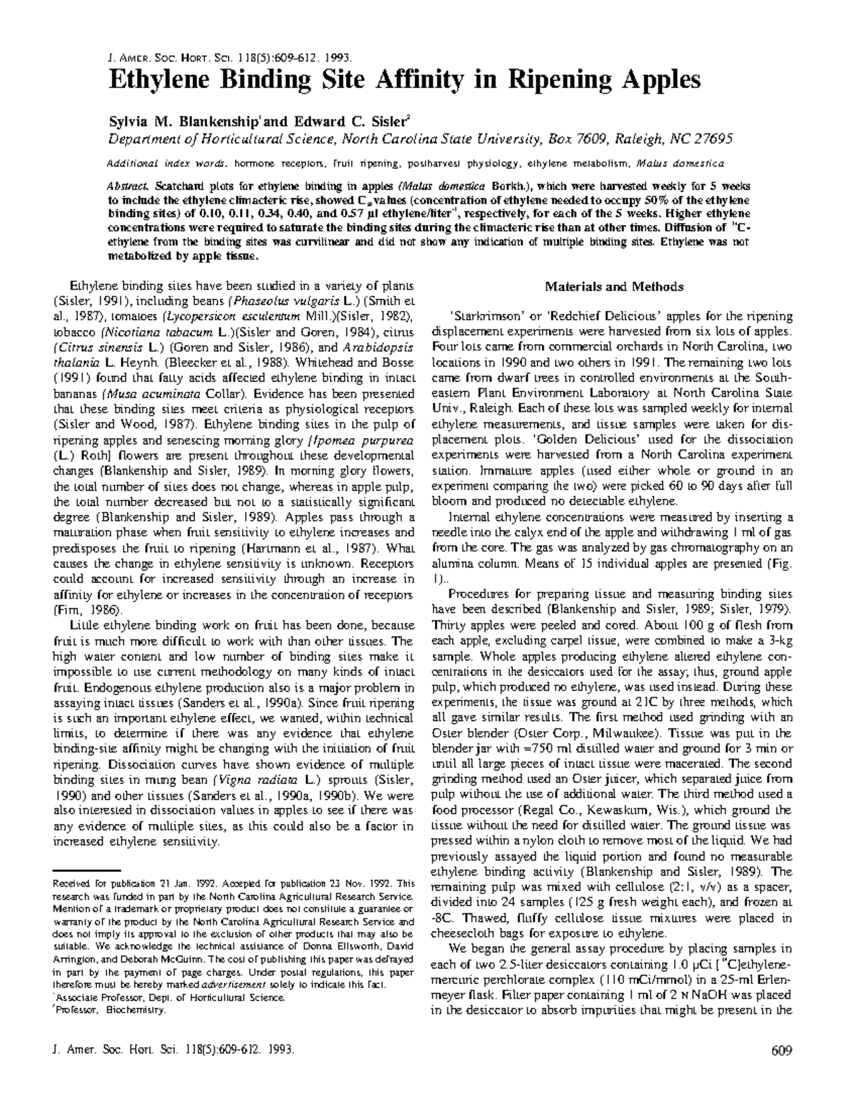 2327 9788 article p609 - J. AMER. SOC. HORT. SCI. 118(5):609-612. 1993 ...
