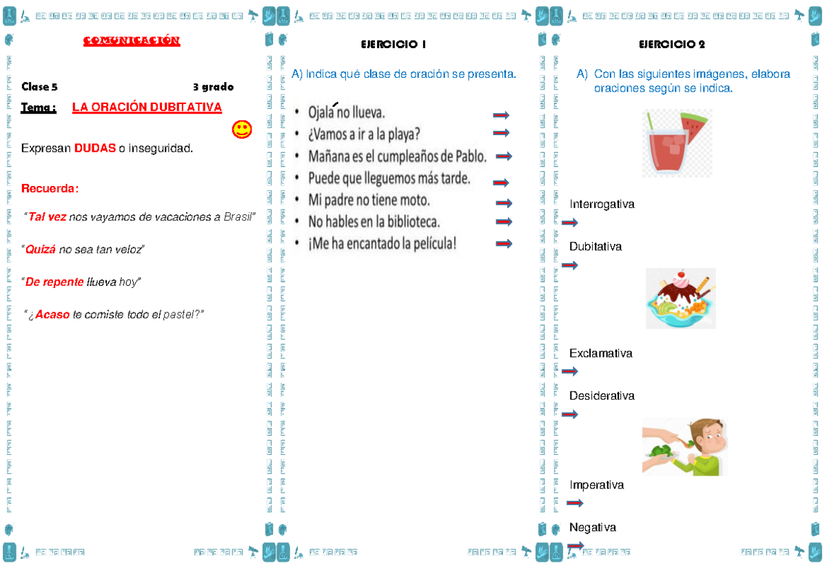 Clase 5 - 3º grado - Comunicación - 1 Oración Dubitativa - Septiembre ...