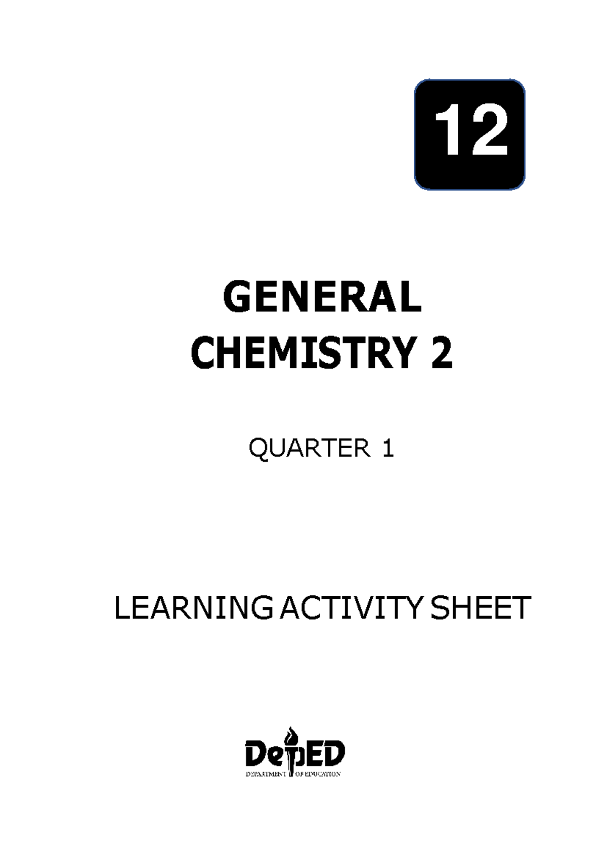 Pdfcoffee - About chemistry - GENERAL CHEMISTRY 2 QUARTER 1 LEARNING ...