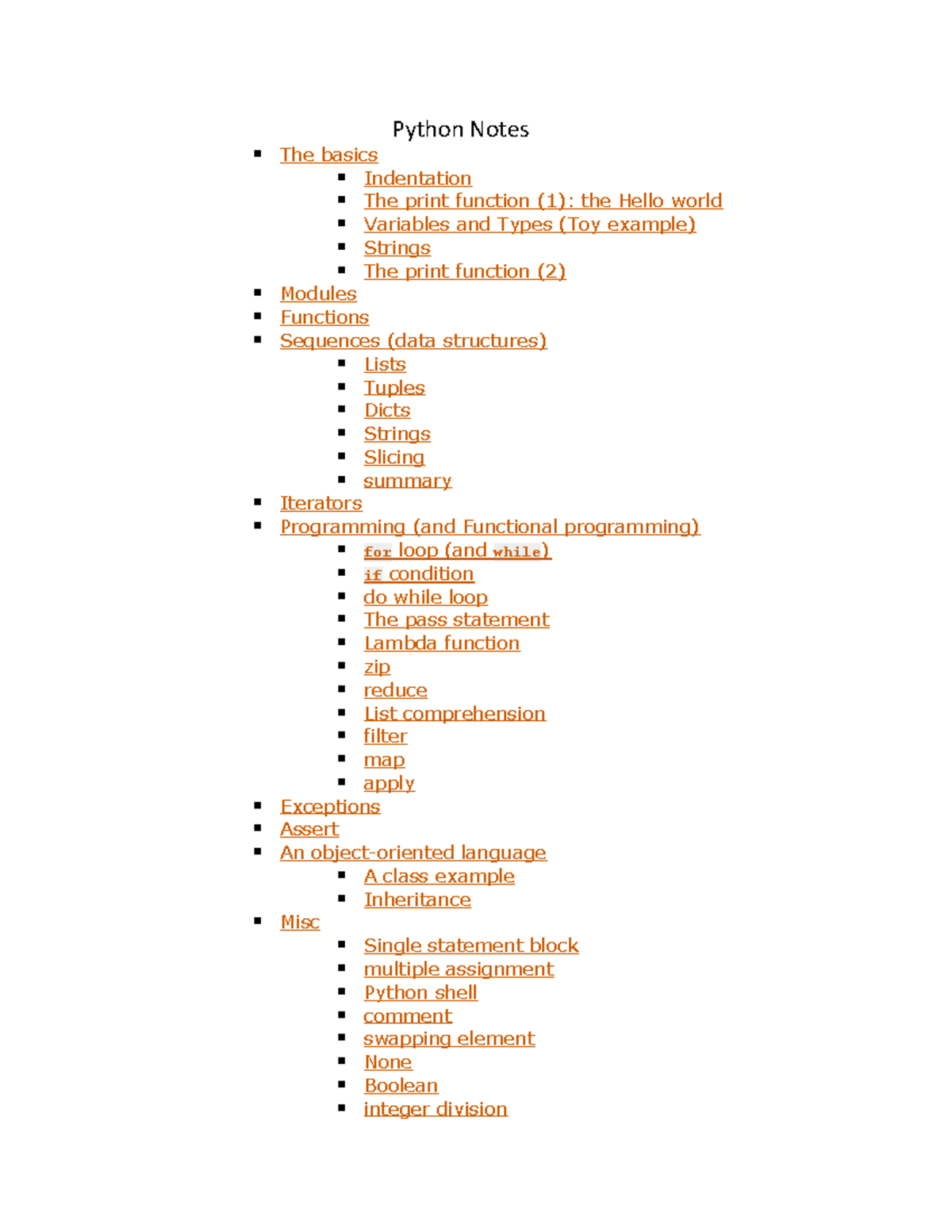Python Notes for help in the future - Python Notes The basics ...