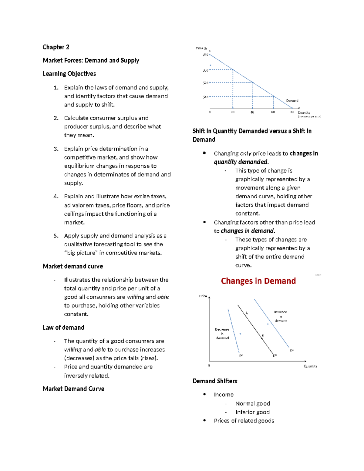 Chapter 2 Market Forces Demand and Supply - Chapter 2 Market Forces ...