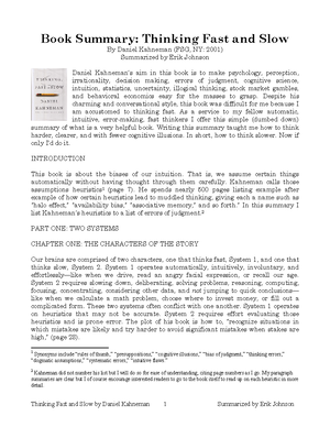 Chapter 24 - Summary Thinking Fast and Slow - Resumen THINKING FAST AND ...