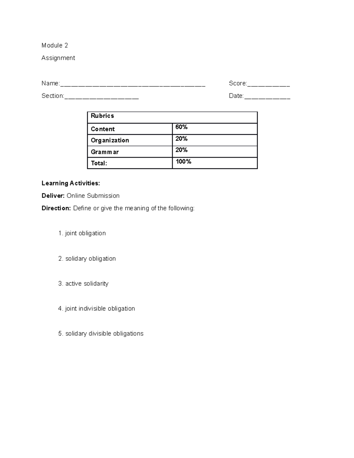 Assignment Module 3 - kite ten me be is are you - Module 2 Assignment ...