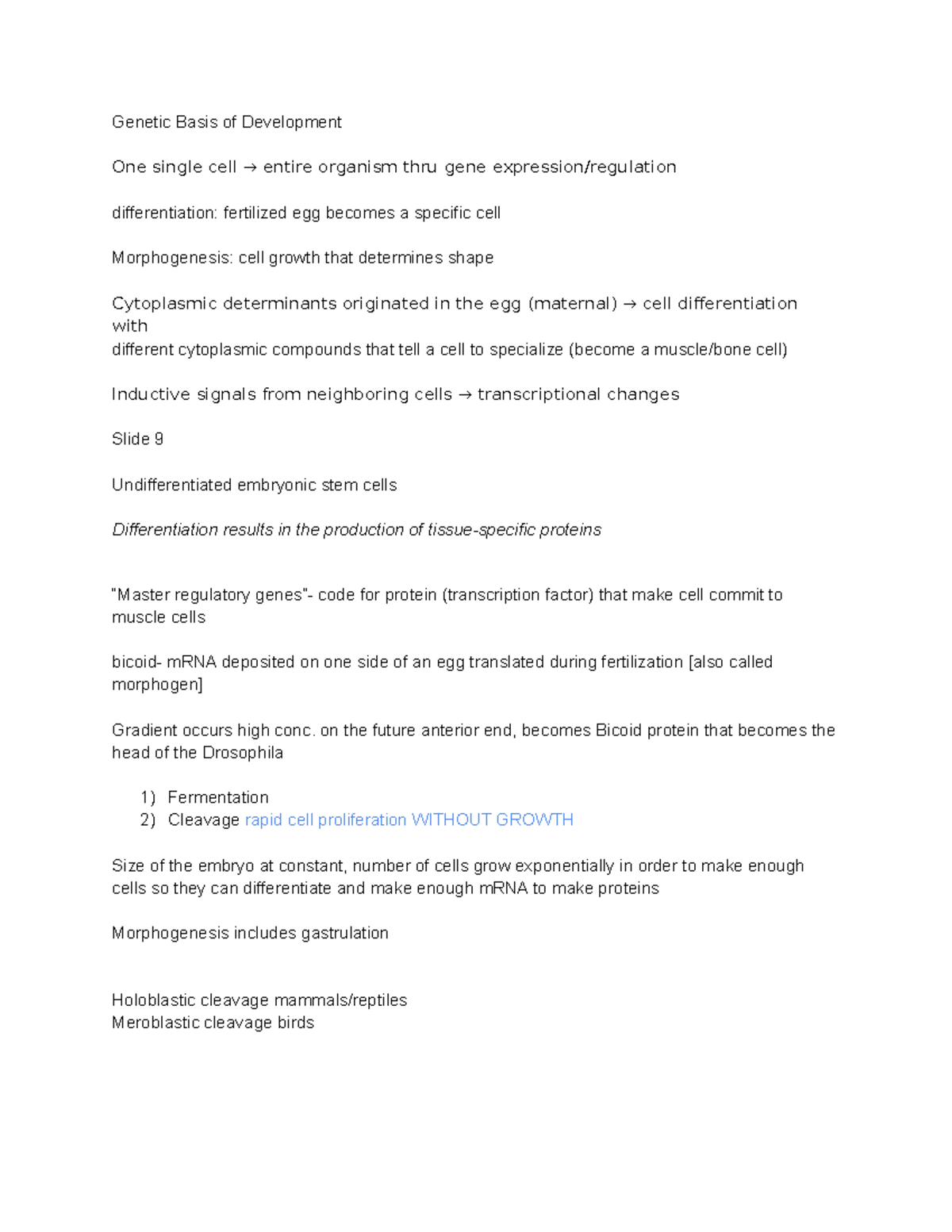 Bio 93 11 22 - Lecture notes on Tro lecture - Genetic Basis of ...