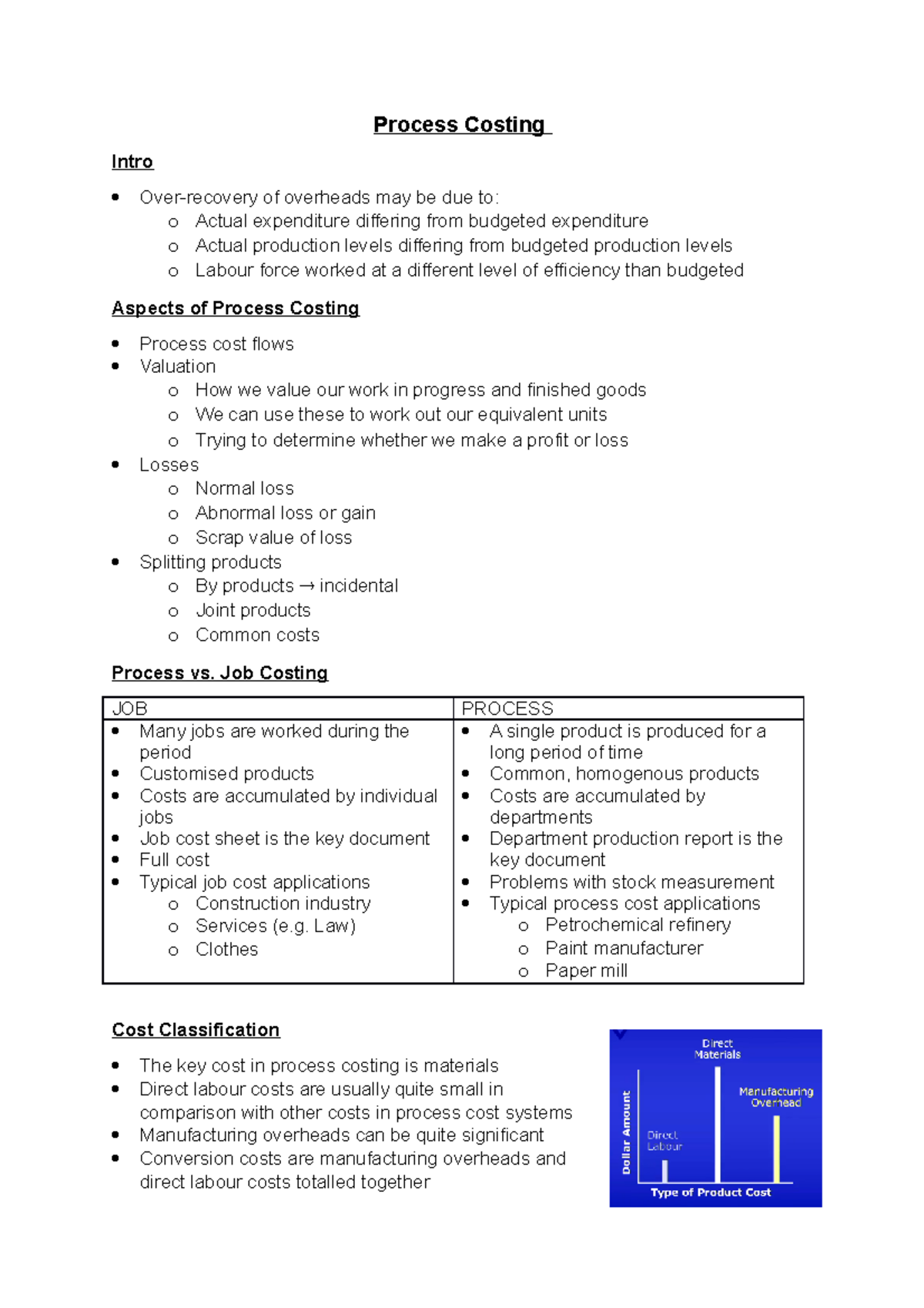 2. Process Costing - Lecture notes 1 - Process Costing Intro Over ...