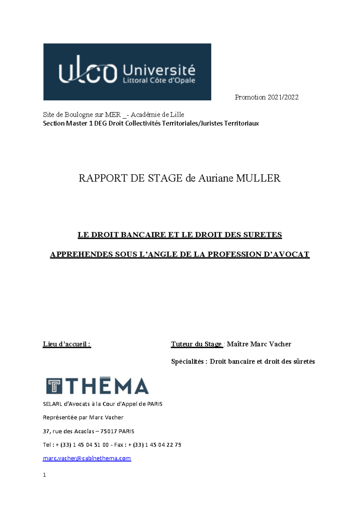 Rapport de stage Auriane Muller V2 - 09052022 - Promotion 2021/ Site de ...