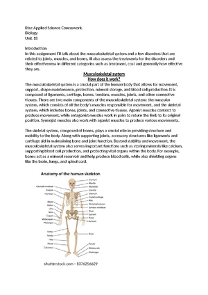 8.1 - Unit 8 - Assingment A - Musculoskeletal Disorders, Recieved a ...