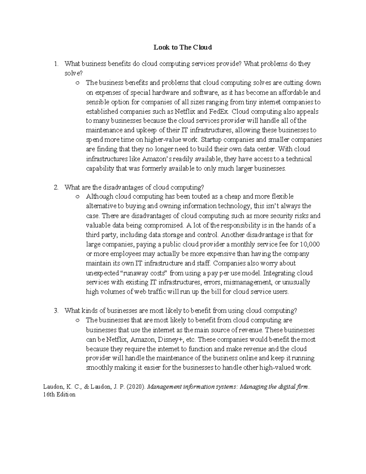 Look to The Cloud Case Study - Look to The Cloud What business benefits ...