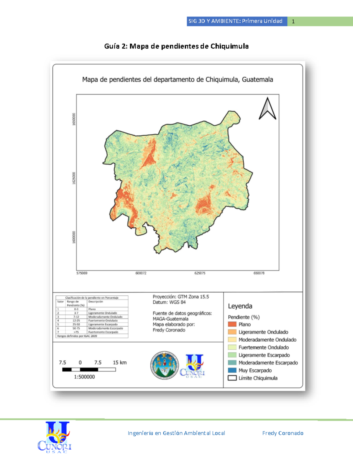 SIG3D U1 2 Mapa de Pendientes - Guía 2 : Mapa de pendientes de ...
