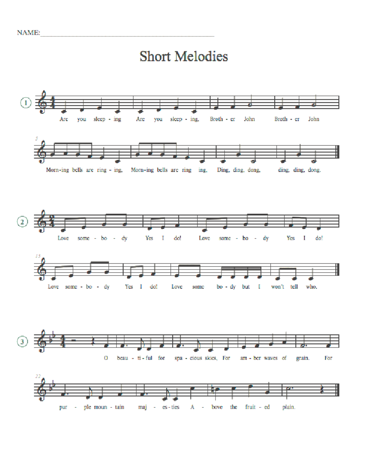 Short Melodies - Quiz - super easy flow the notes - MUSI 240 - Studocu