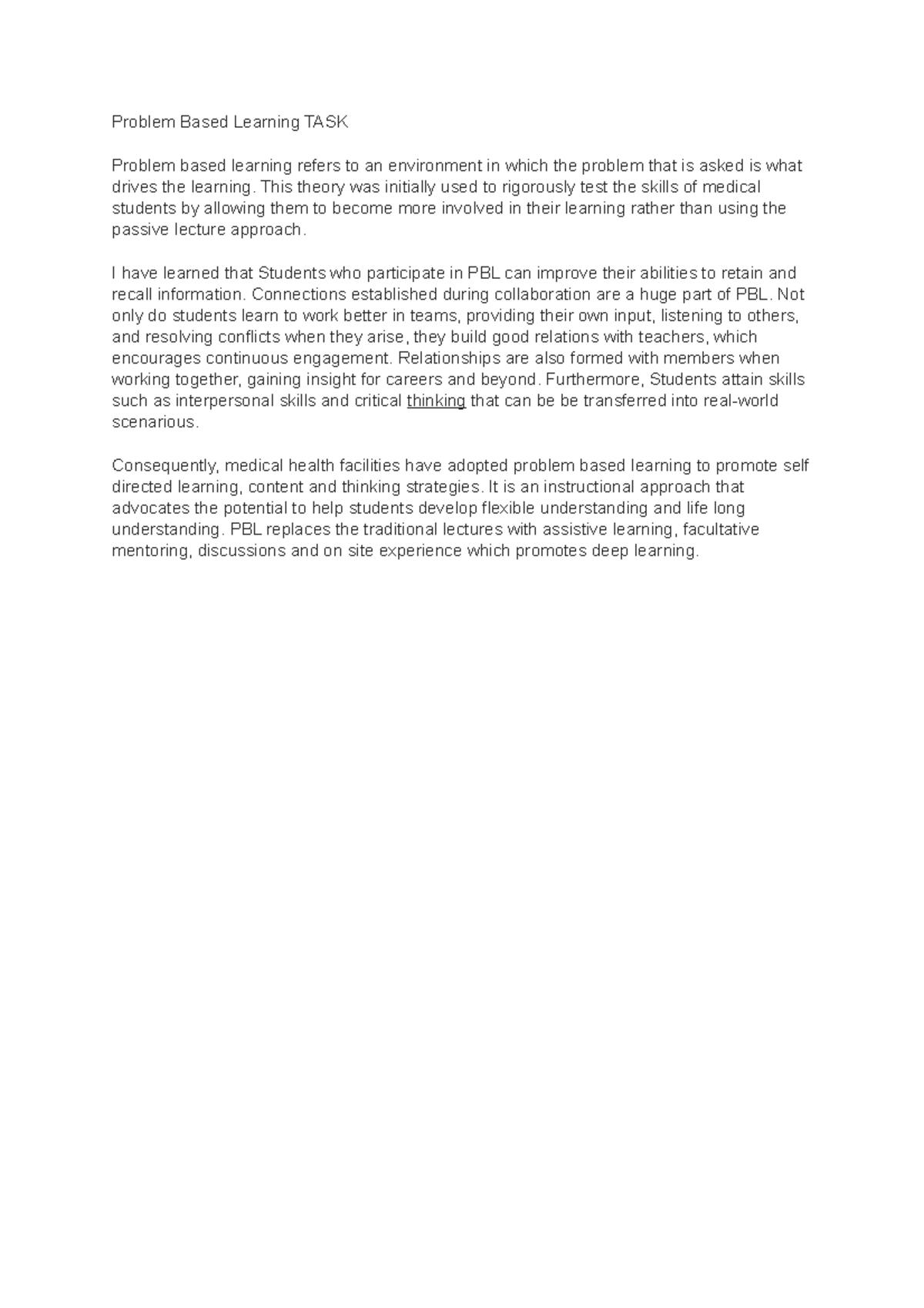 Document 1 - Nota: 8 - Problem Based Learning TASK Problem based ...