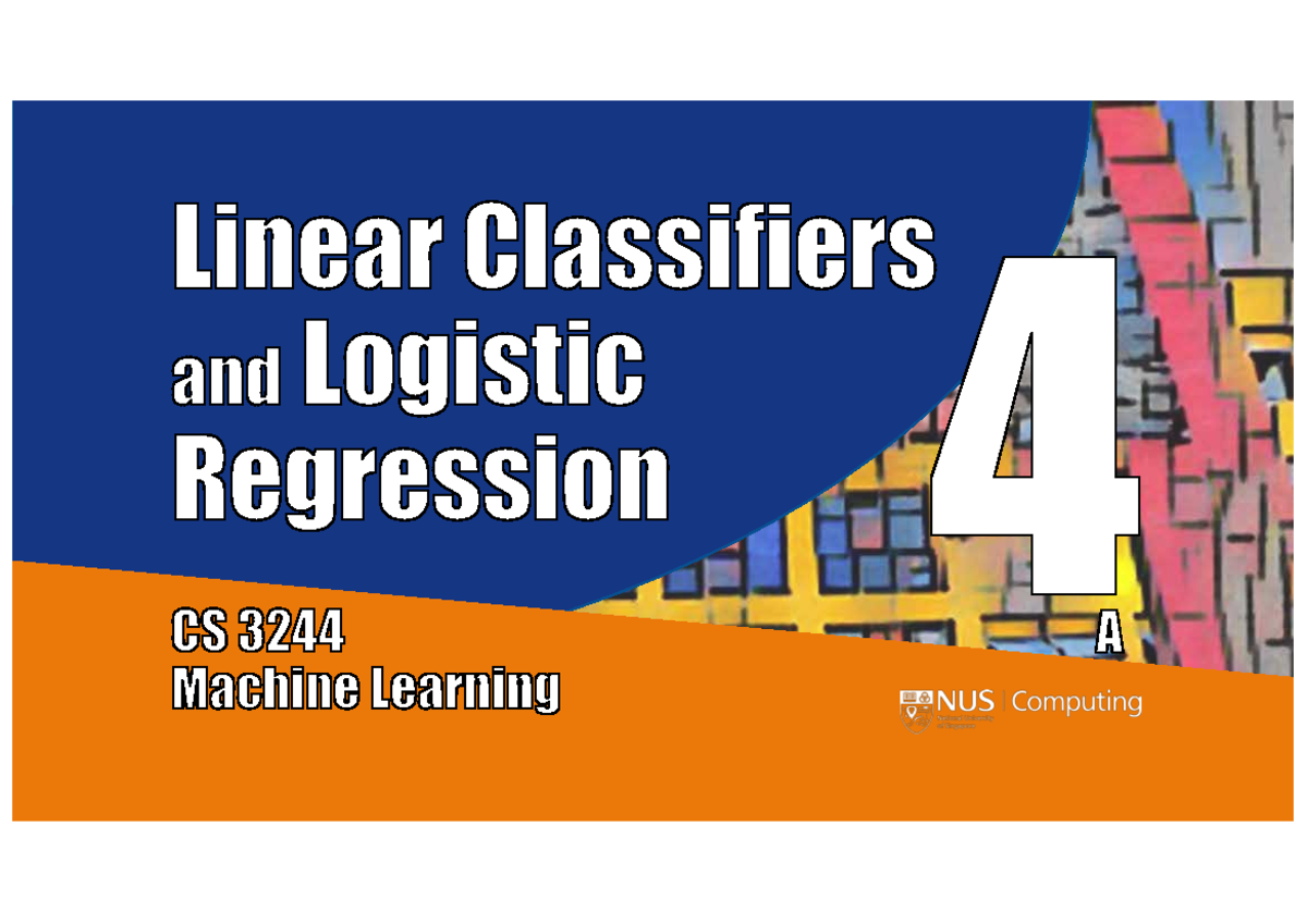 Lecture 4 Linear SVM - CS3244 - NUS - Studocu