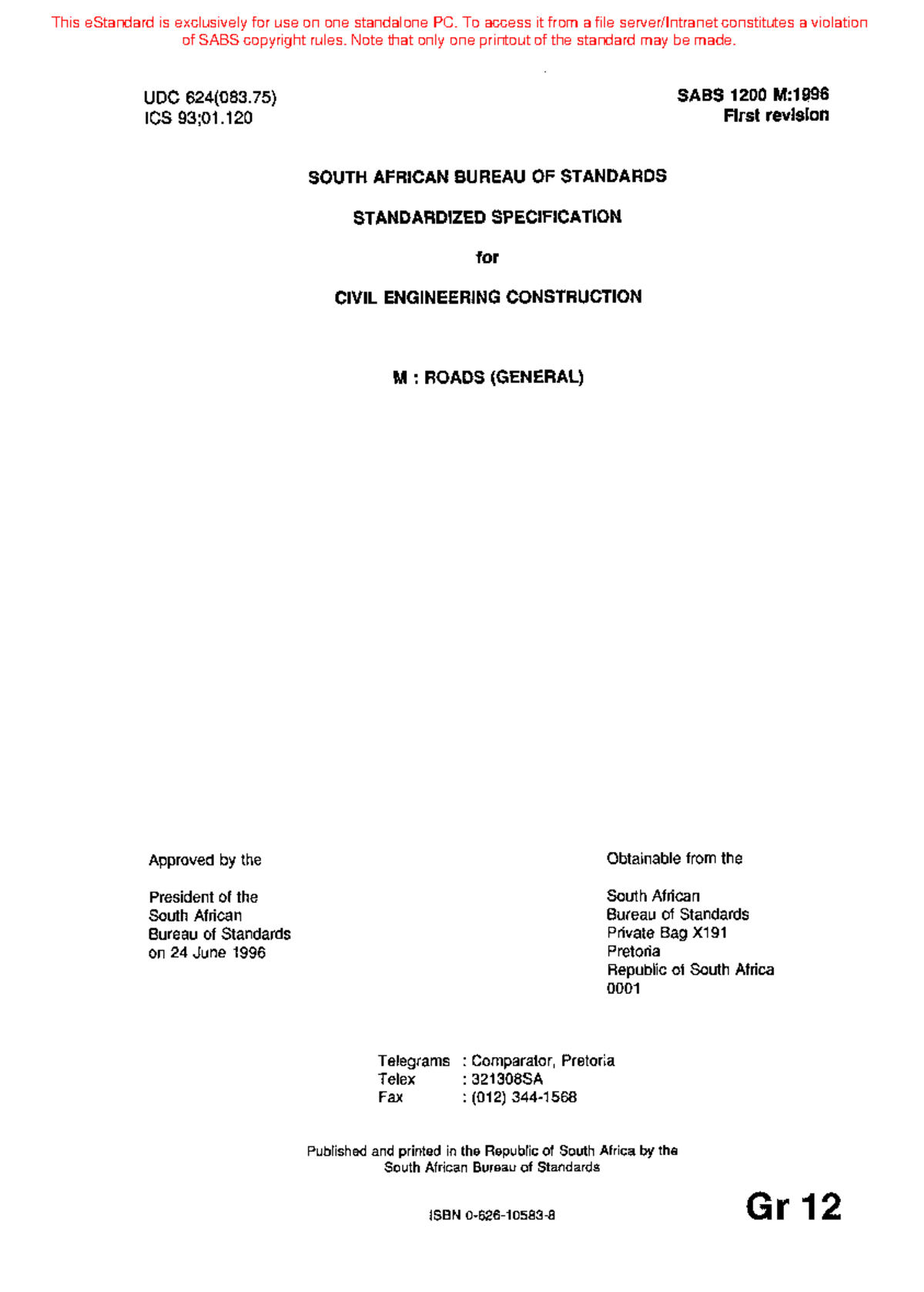 SANS1200M - Sans codes - UDC 624(083) ICS 93;01. Approved by the ...