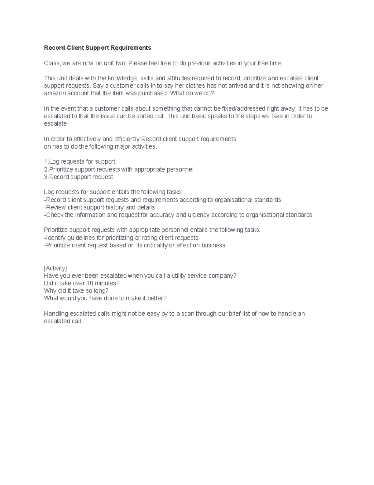 Record Client support Requirements - Record Client Support Requirements ...