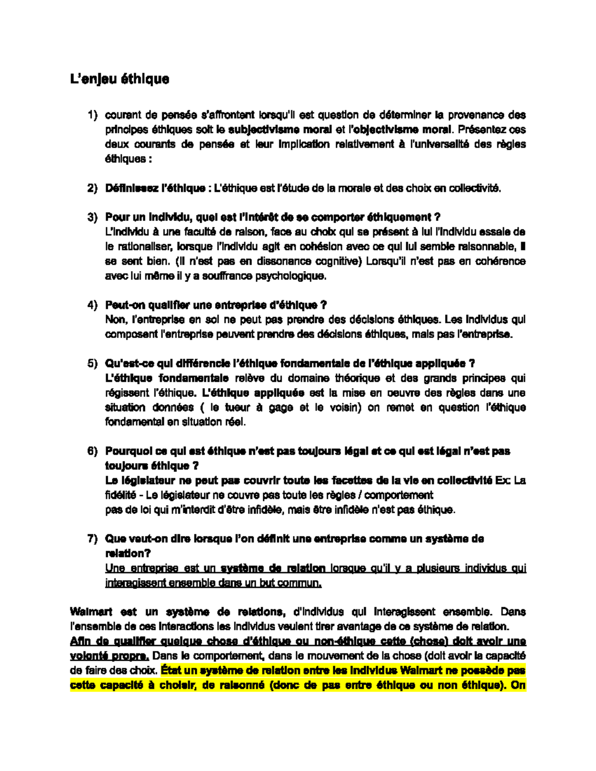 Question intra éthique - ORH2010 - Studocu