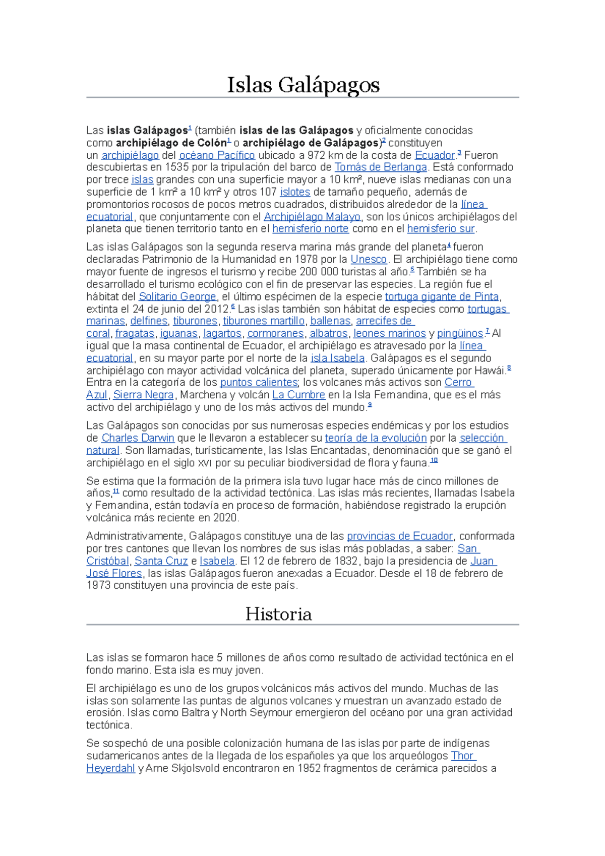 Islas Galápagos deber - ayuda - Islas Galápagos Las islas Galápagos 1 ...